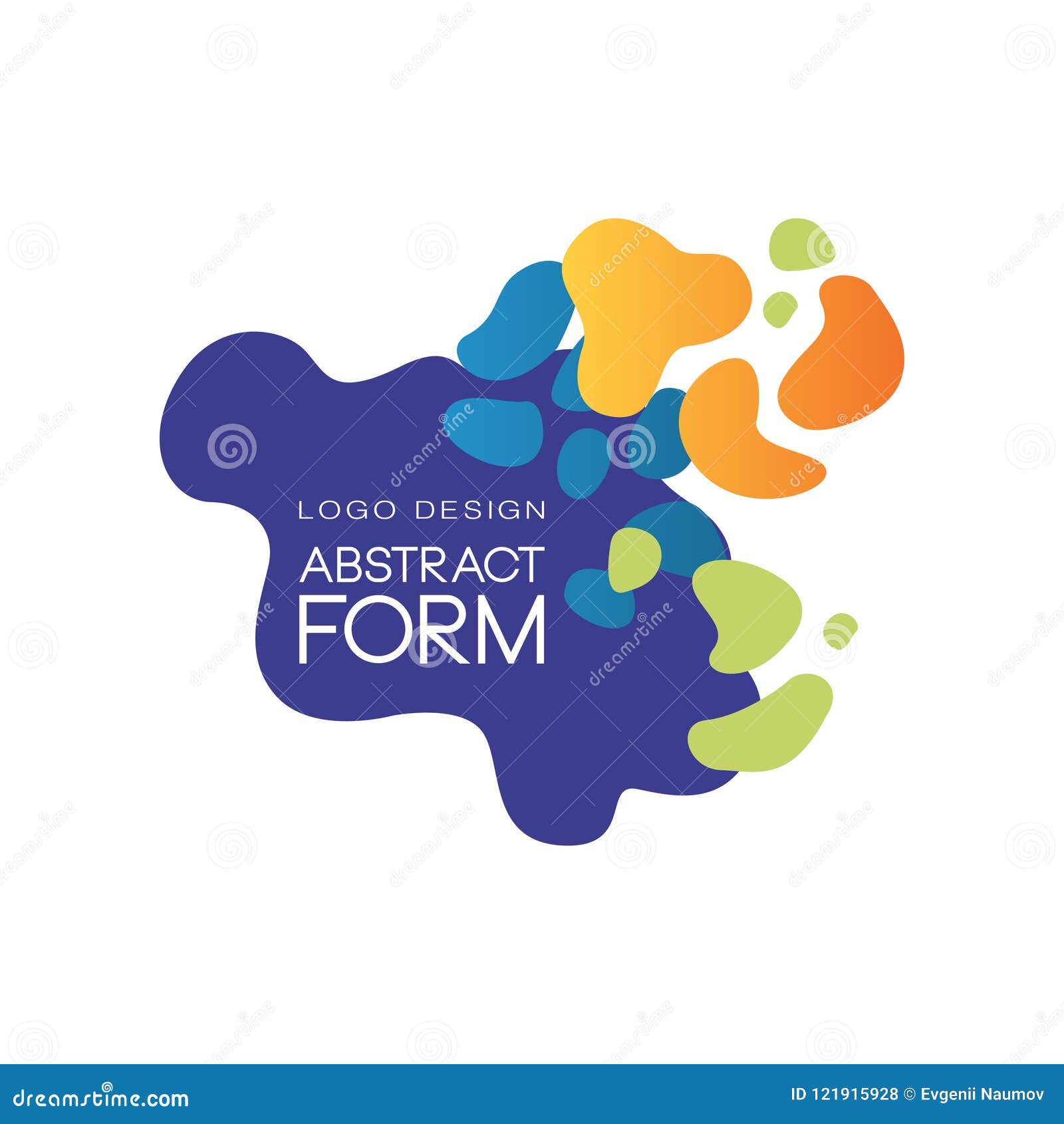 Abstract Form Logo Design, Brand Identity Element in Flat Style ...