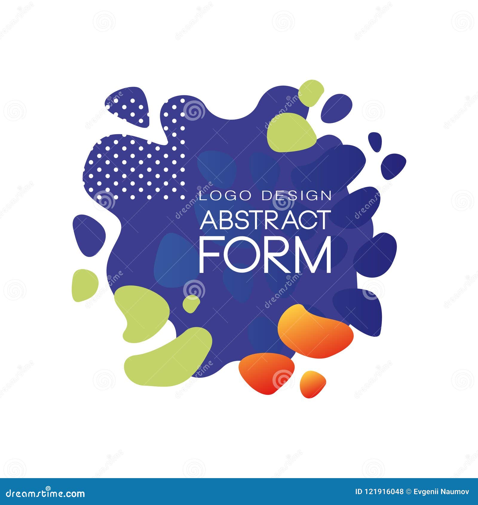 Abstract Form Logo Design, Brand Identity Element in Flat Style ...