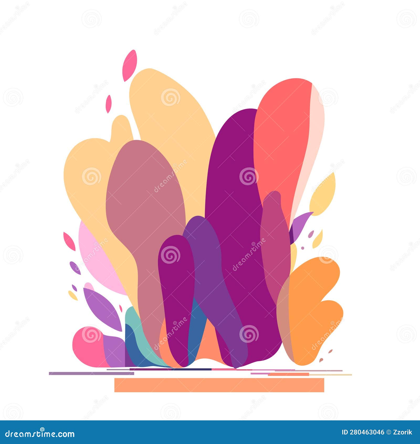 Abstract Form Trendy Background. Cartoon Bright Backdrop Template ...