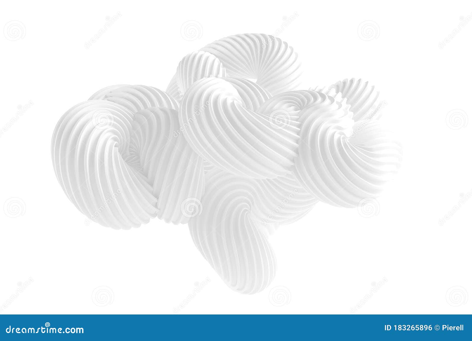 Abstract Form on a White Background. 3d Illustration, 3d Rendering ...