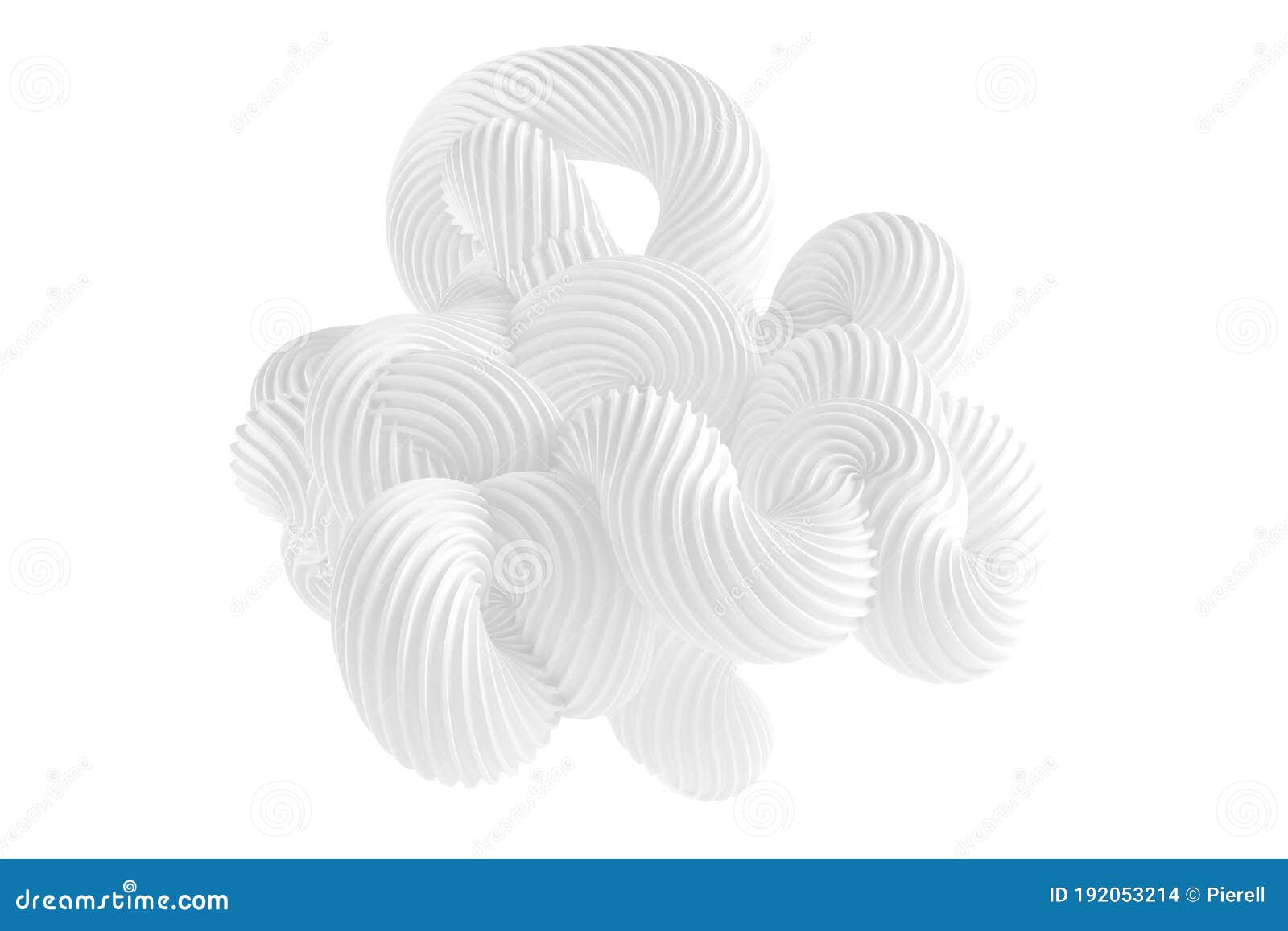 Abstract Form on a White Background. 3d Illustration, 3d Rendering ...
