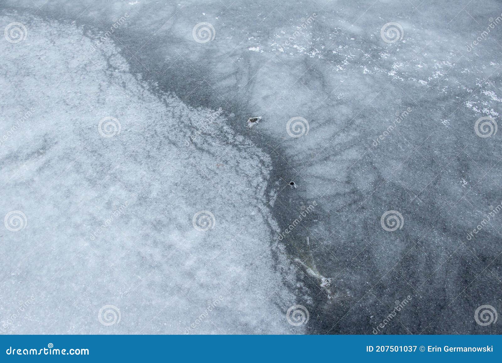 Abstract Formation Formed from Refreezing Water on a Pond Stock Image ...