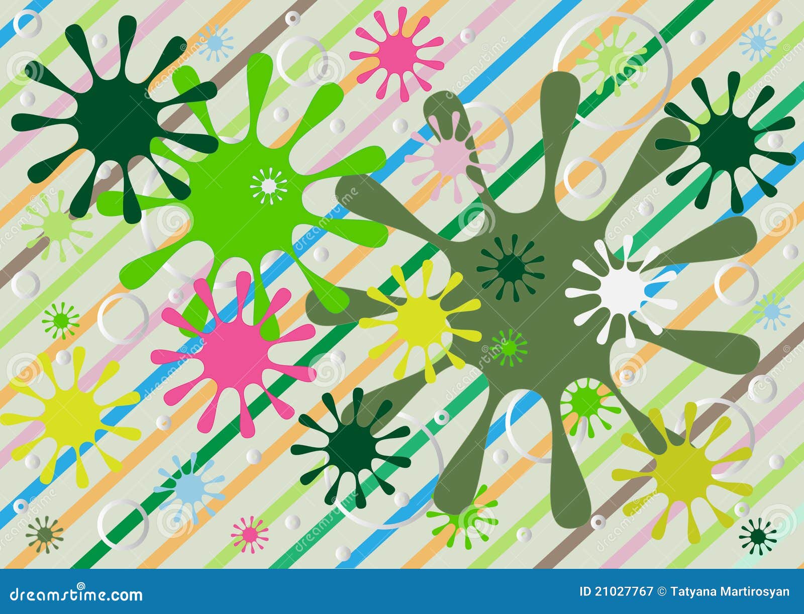 Abstract Forms on a Colorful Striped Background.Wa Stock Vector ...