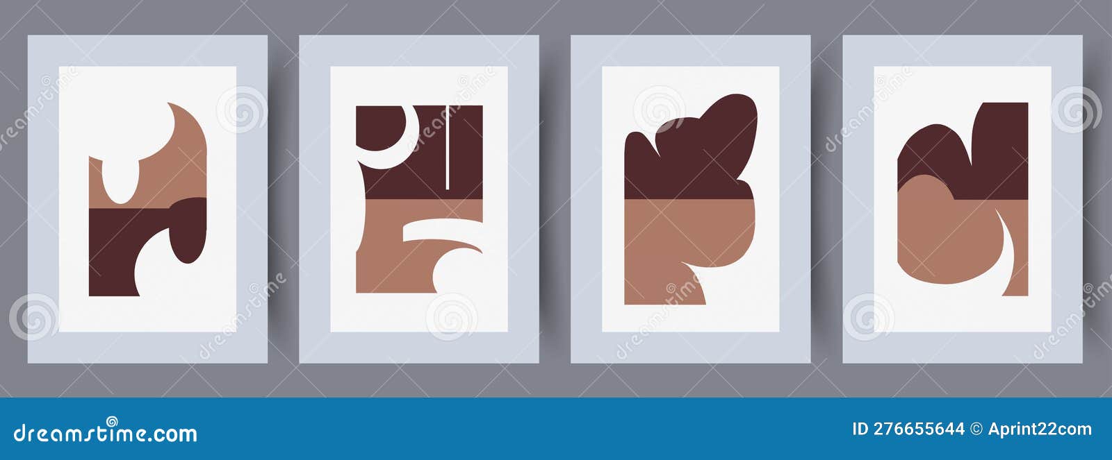 Abstract Forms Creative Minimalism Wall Art Print Stock Vector ...