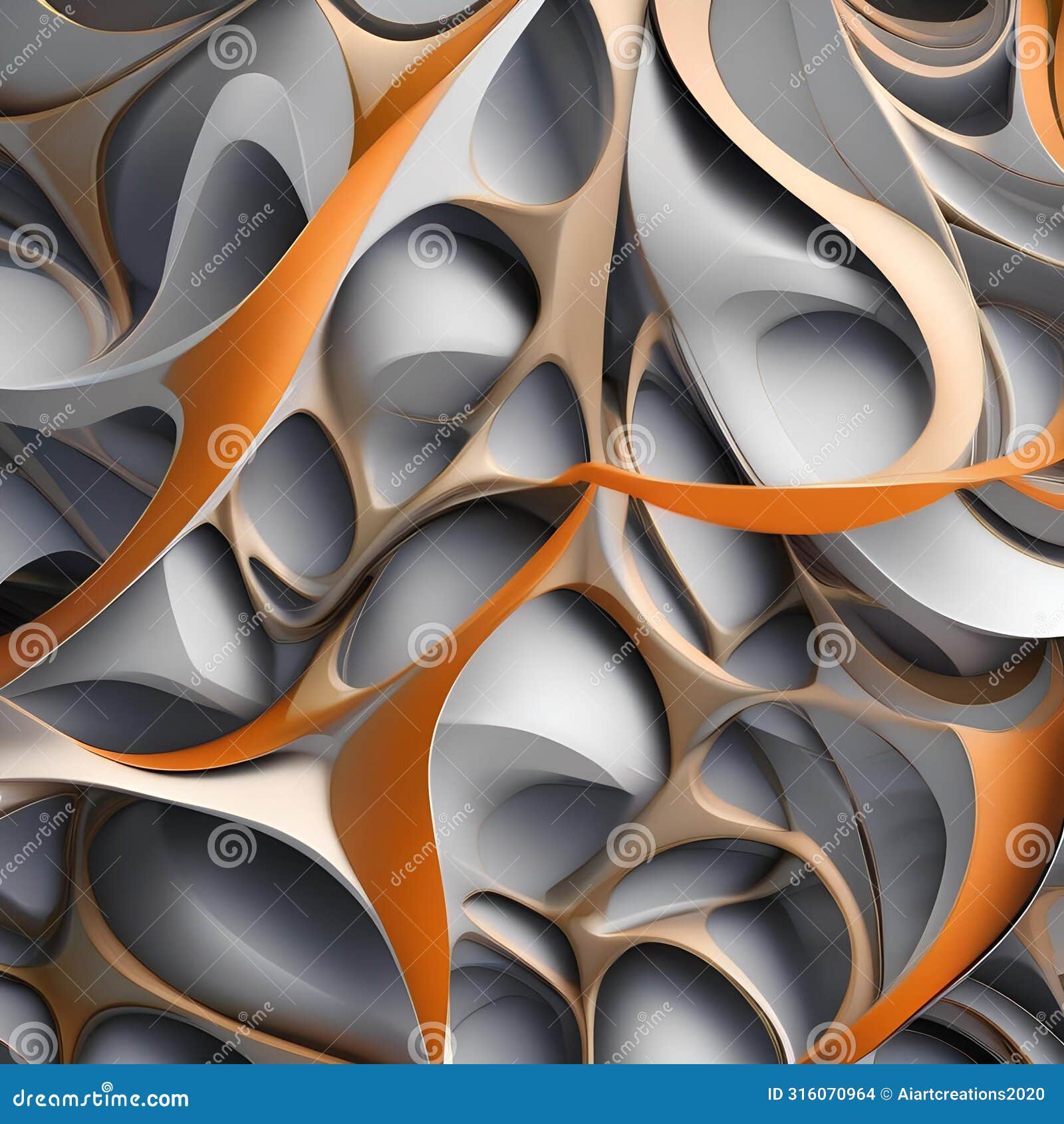 Abstract Forms Evolving and Morphing into New Shapes, in a Continuous ...