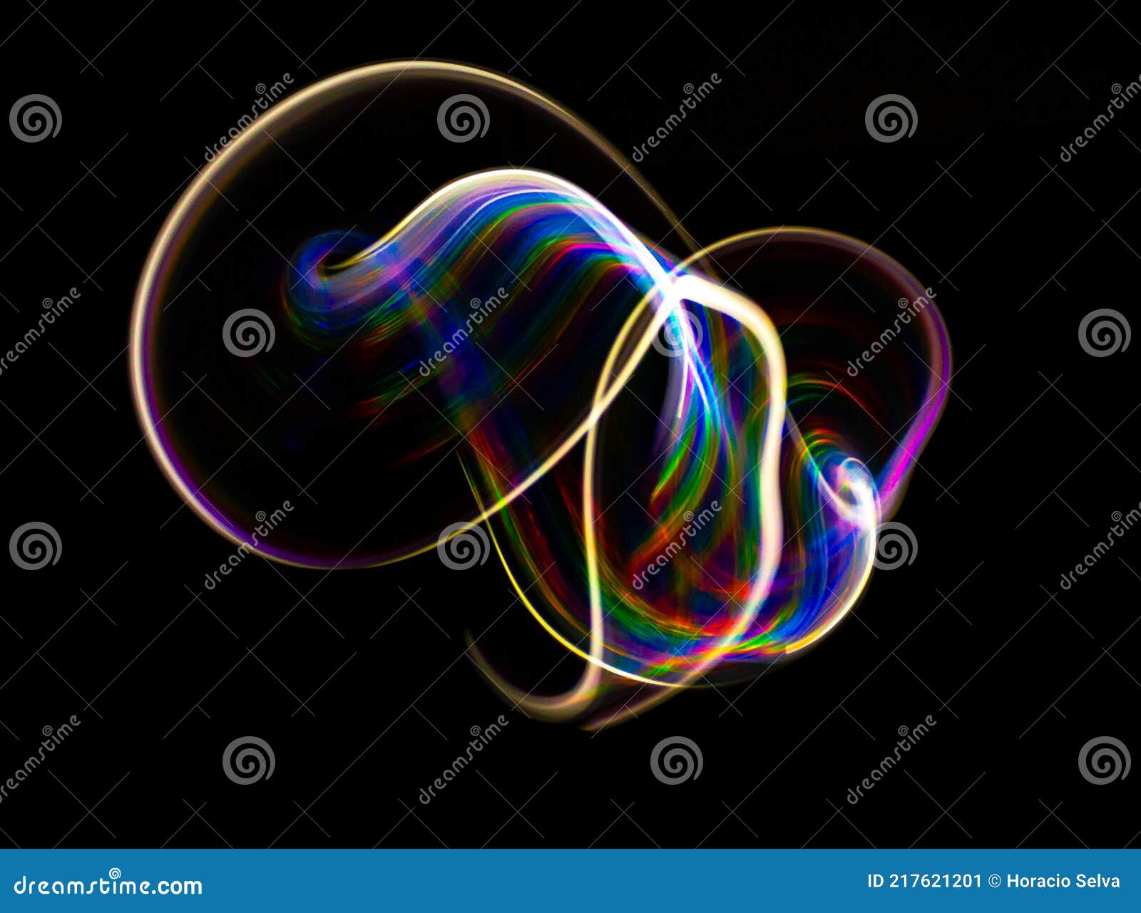 Abstract Forms of Light. 3D Representation or 3D Illustration of the ...