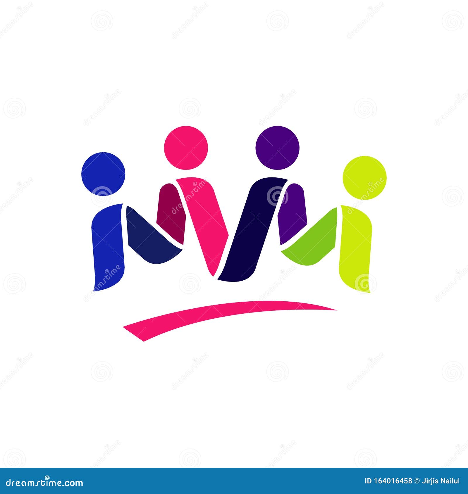 Abstract 4 Four People Logo Template Vector Design Stock Vector ...