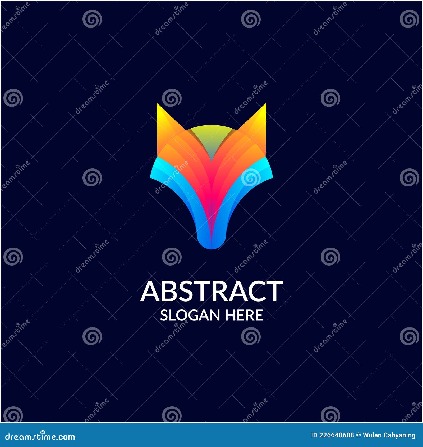 Abstract Fox Gradient Color Logo Design Stock Vector - Illustration of ...