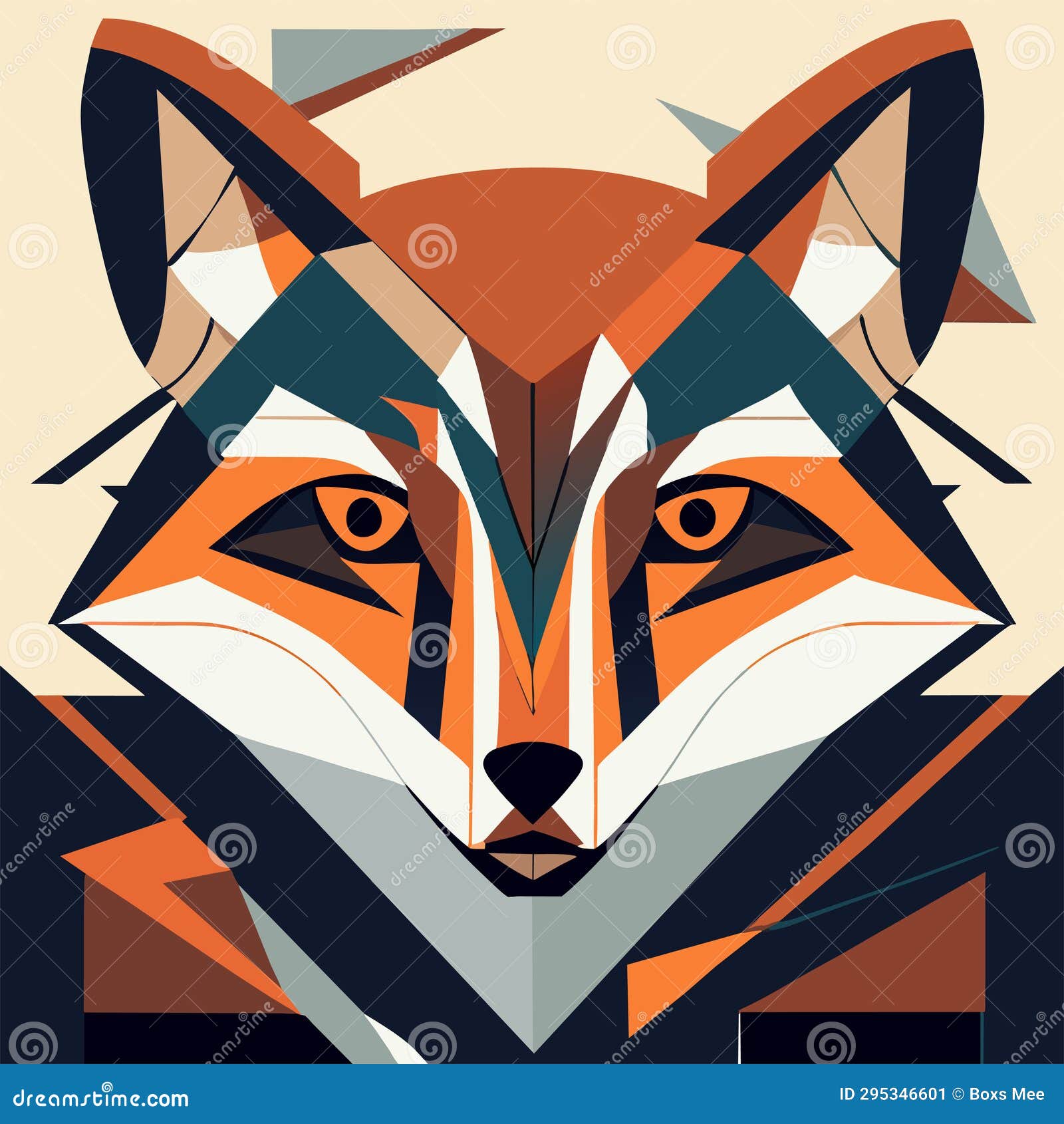 Abstract Fox Head. Vector Illustration of a Fox Head in Geometric Style ...
