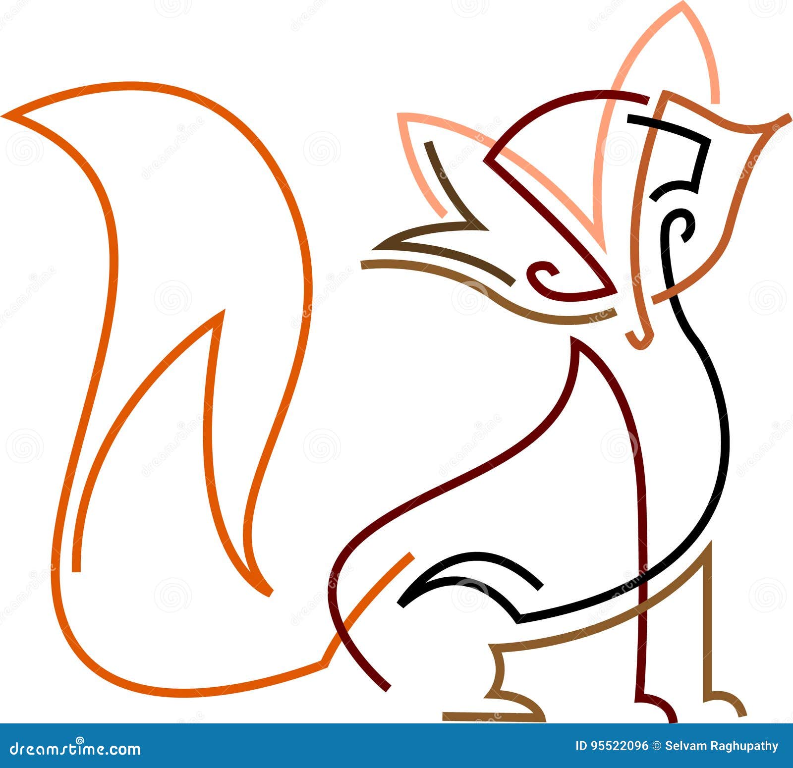 Abstract fox stock vector. Illustration of attraction - 95522096