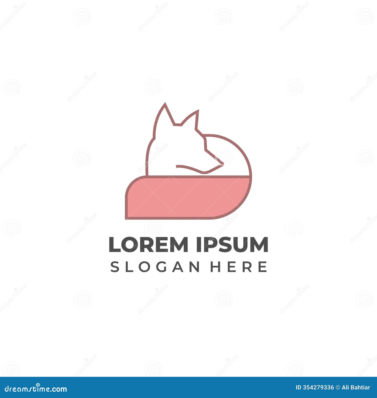 Abstract Fox Line Drawing Emblem Stock Illustration - Illustration of ...