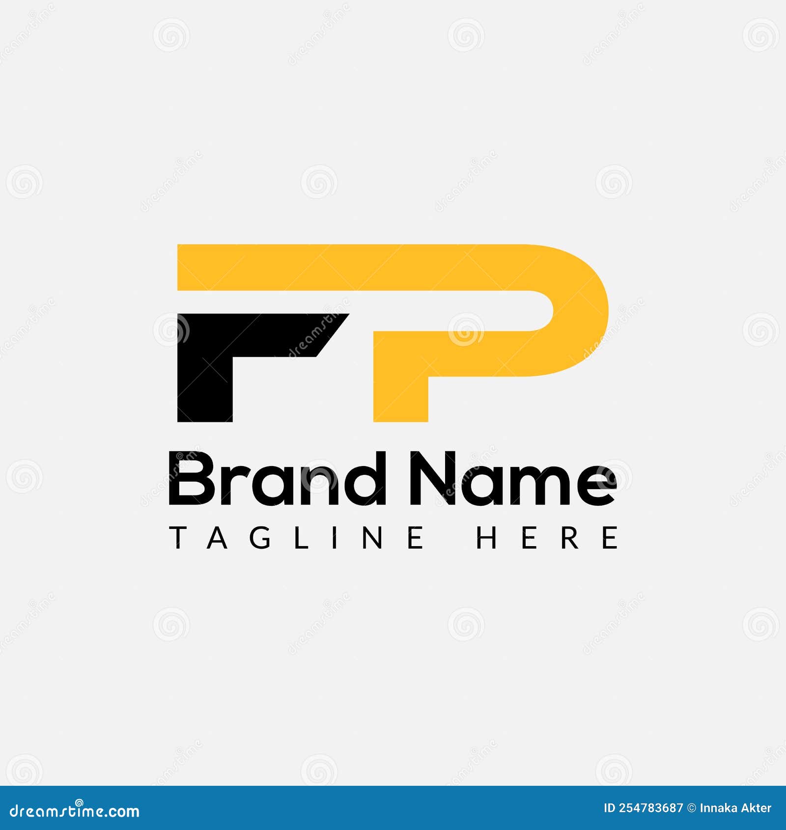 Abstract FP Letter Modern Initial Lettermarks Logo Design Stock Vector ...