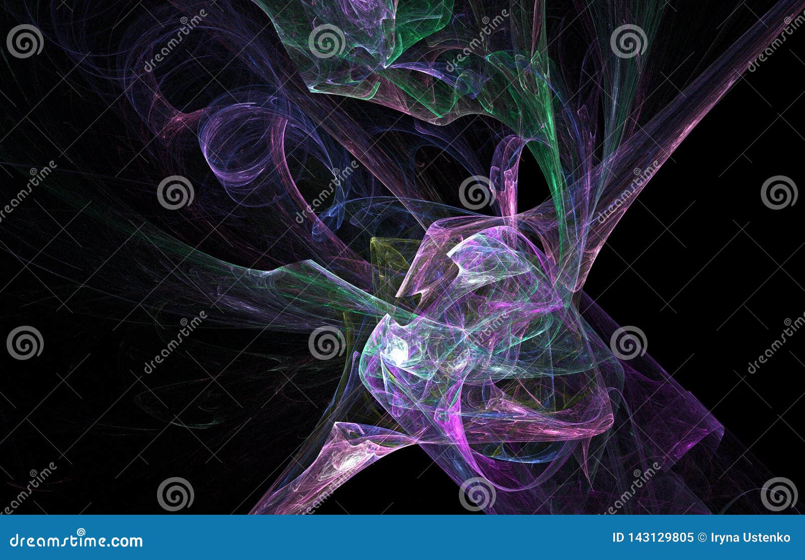 Abstract Fractal Art Background Illustration Space Geometry. Stock ...