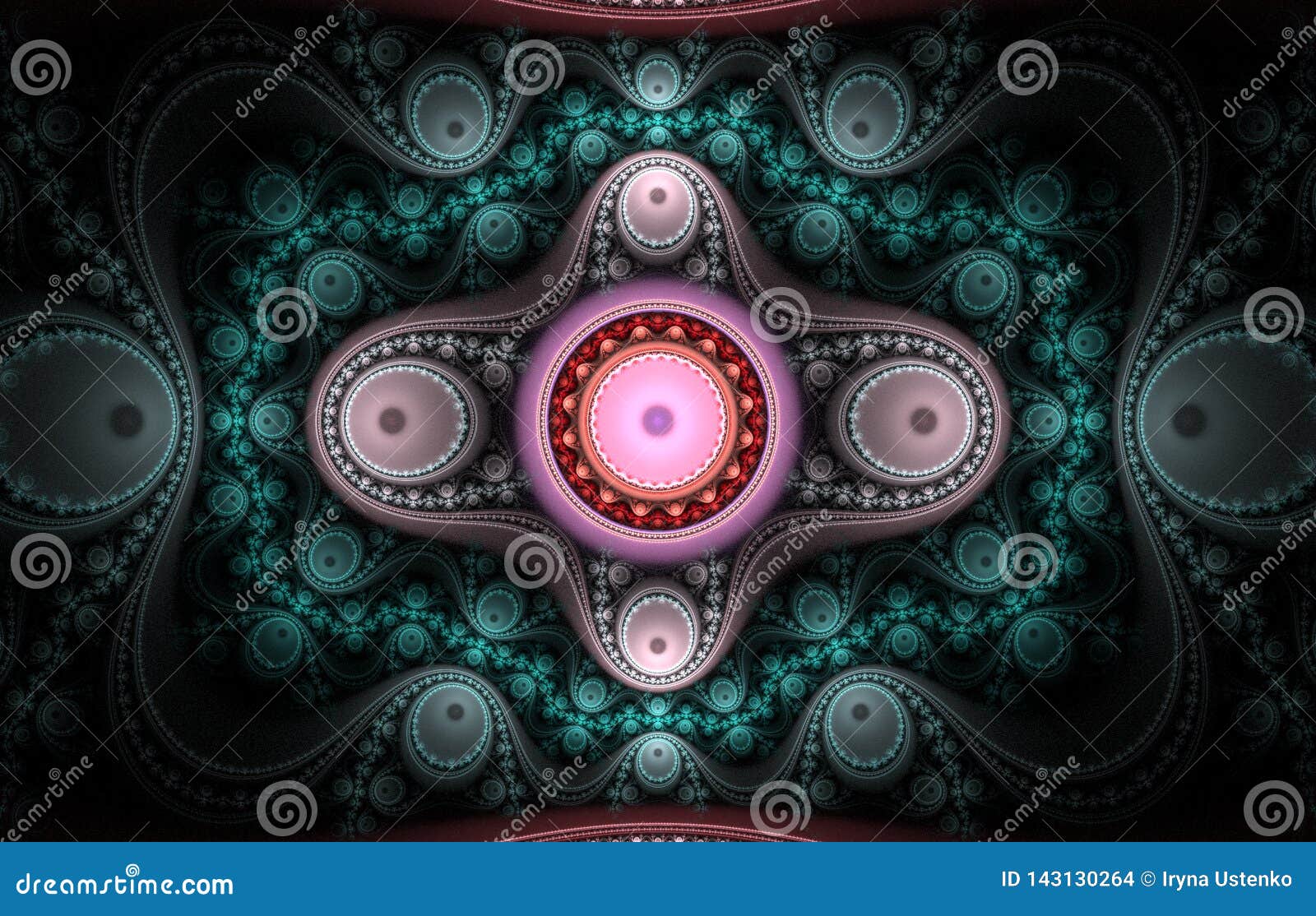 Abstract Fractal Art Background Illustration Space Geometry. Stock ...