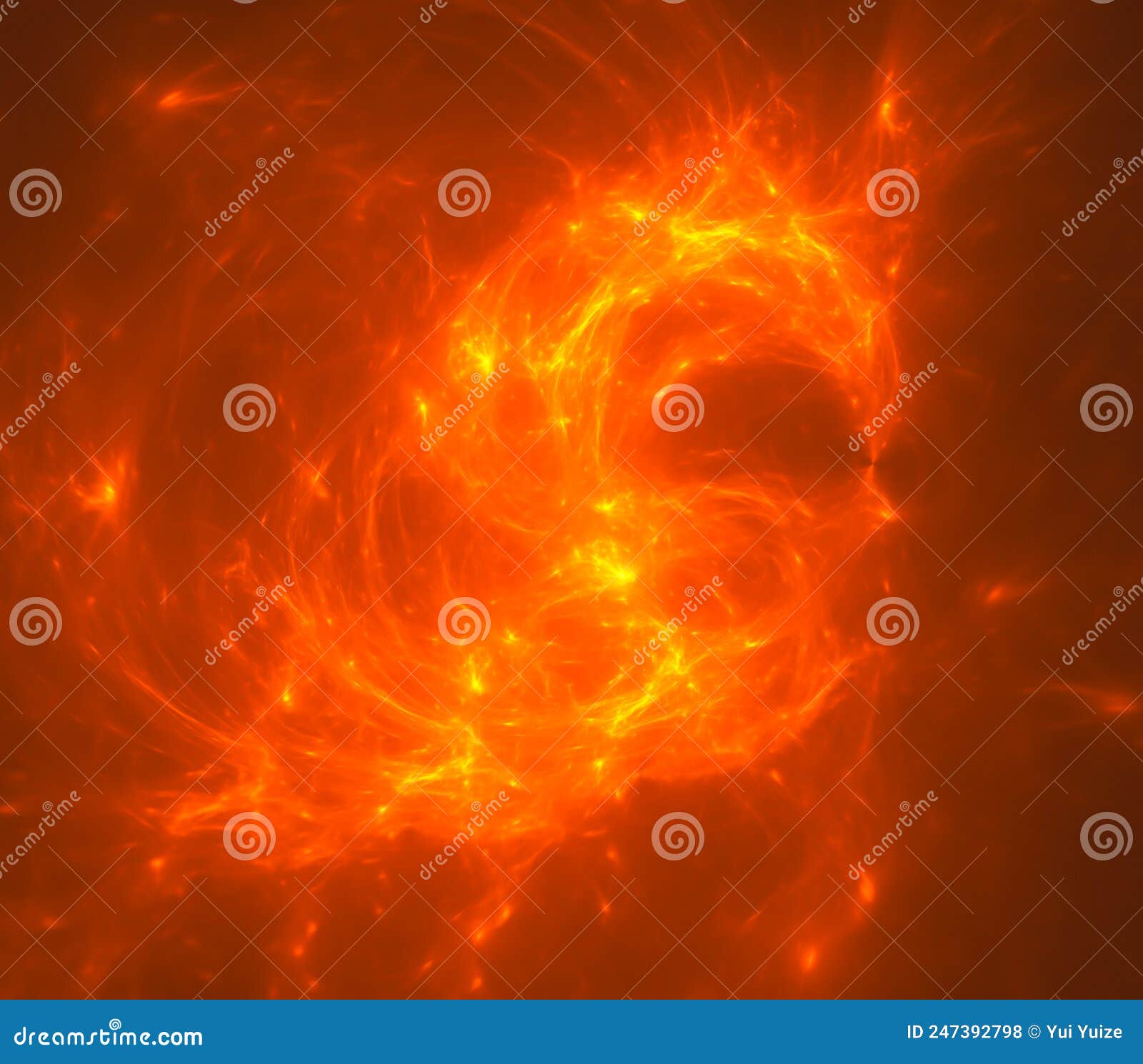 Abstract Fractal Art Background, Suggestive of Fire Flames and Hot Wave ...