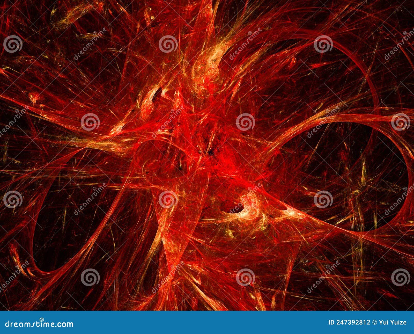 Abstract Fractal Art Background, Suggestive of Fire Flames and Hot Wave ...