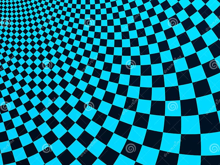 Abstract Fractal Artwork Featuring a Blue and Black Checkered Pattern ...
