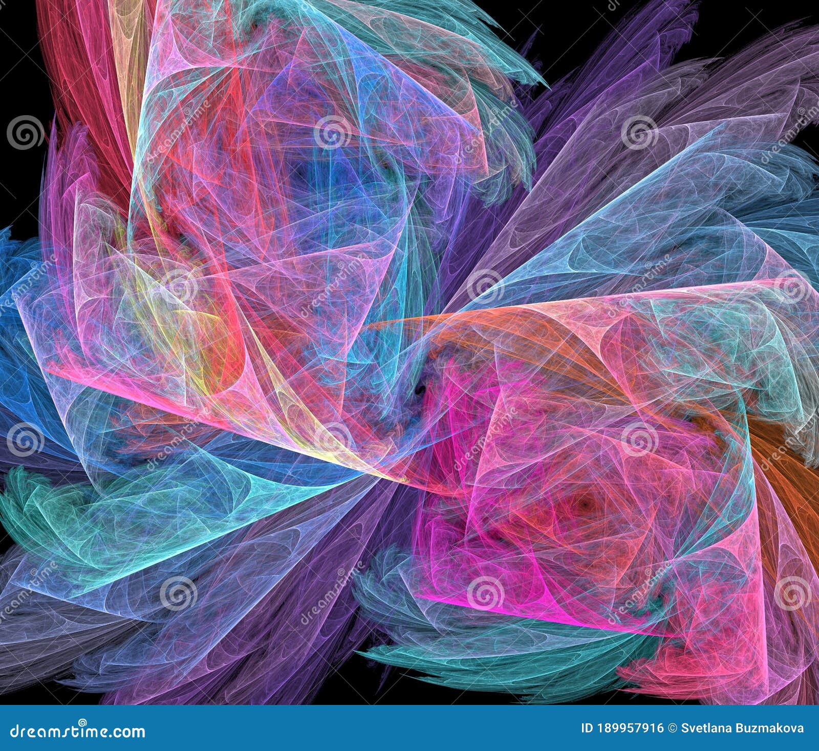Abstract Fractal Background with Bright Color Spots, the Intersection ...