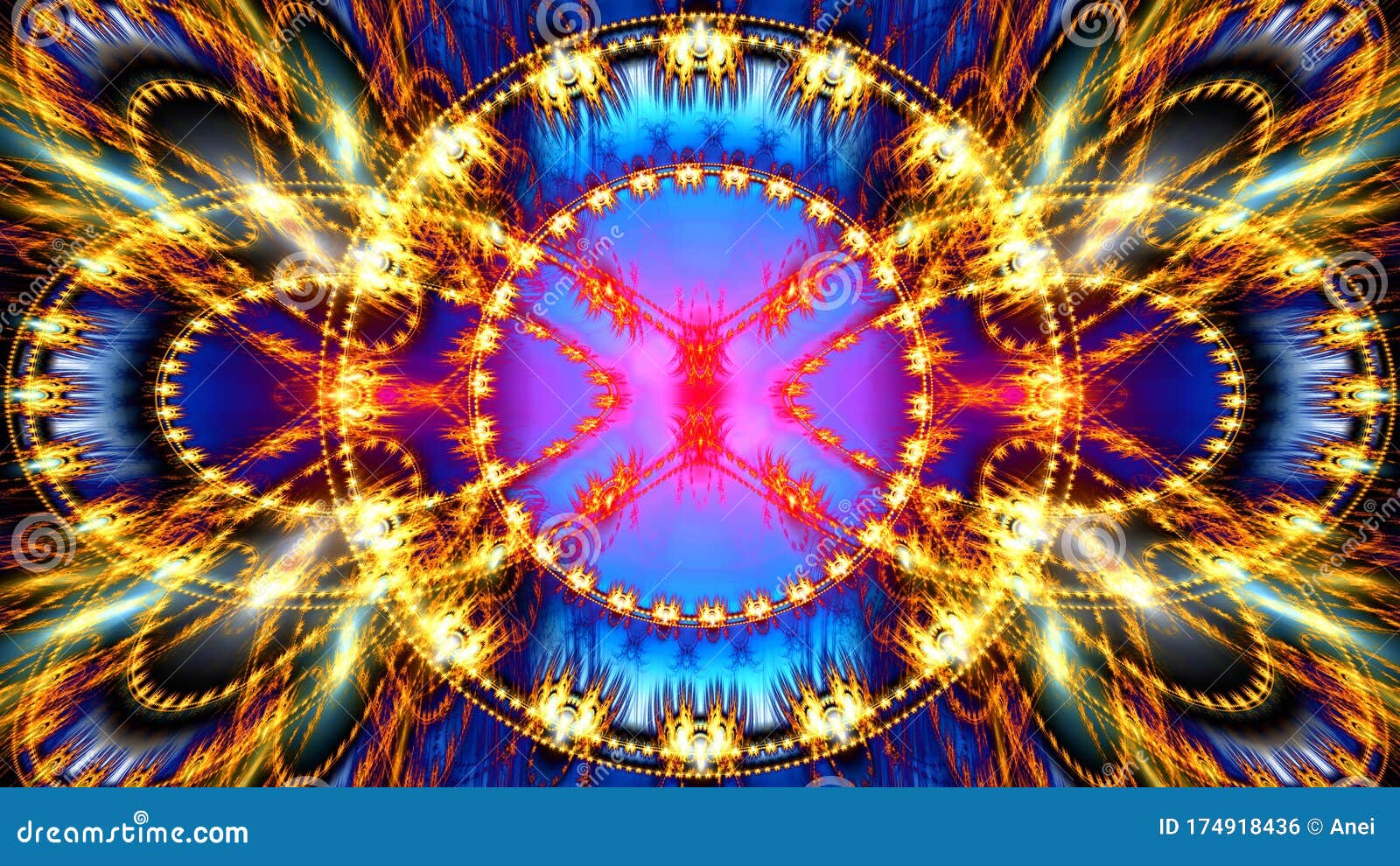 Abstract Fractal Background Made Out of an Exploding Star with a ...