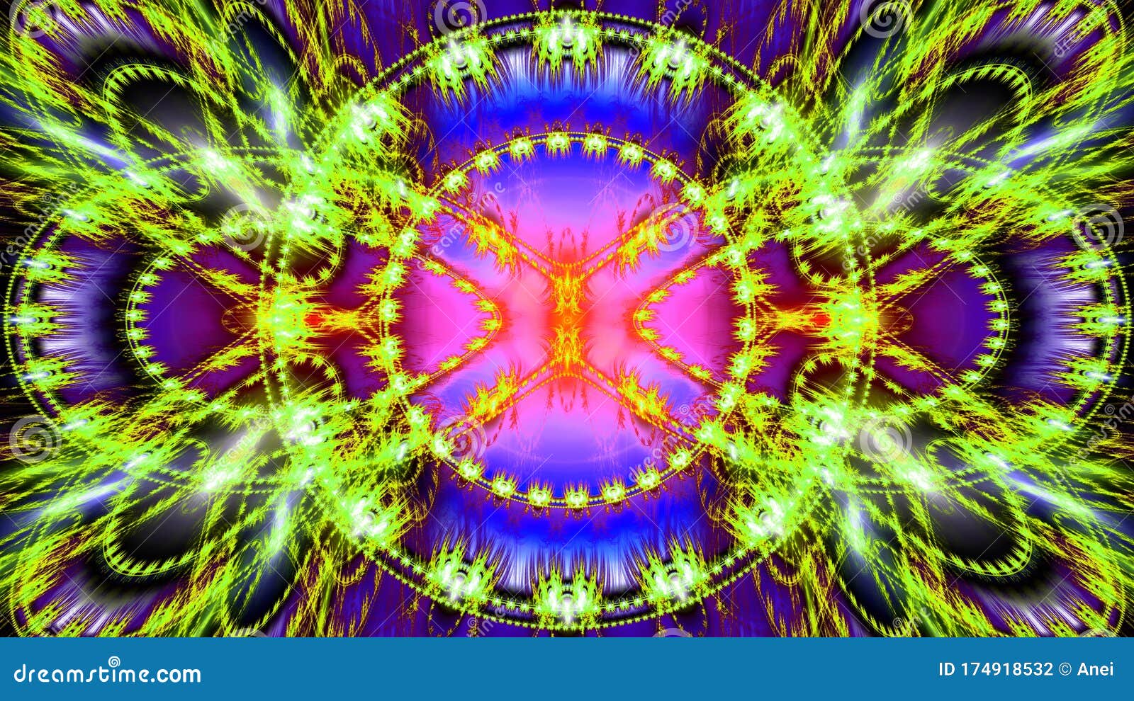 Abstract Fractal Background Made Out of an Exploding Star with a ...