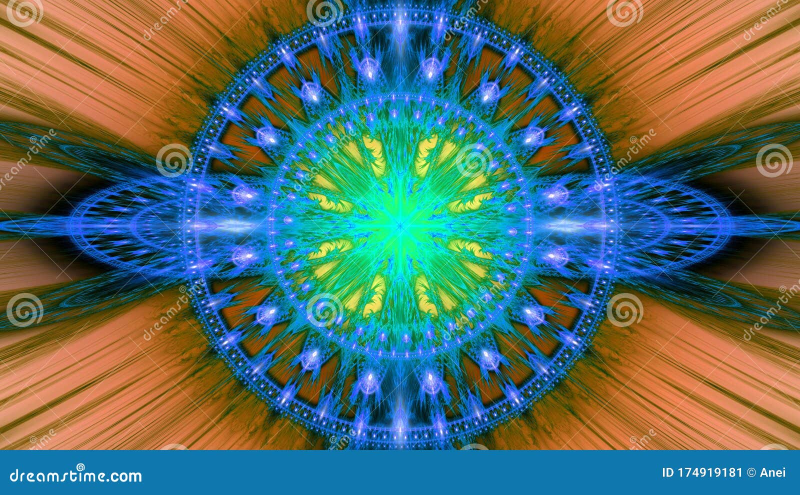 Abstract Fractal Background Made Out of an Exploding Star with a ...