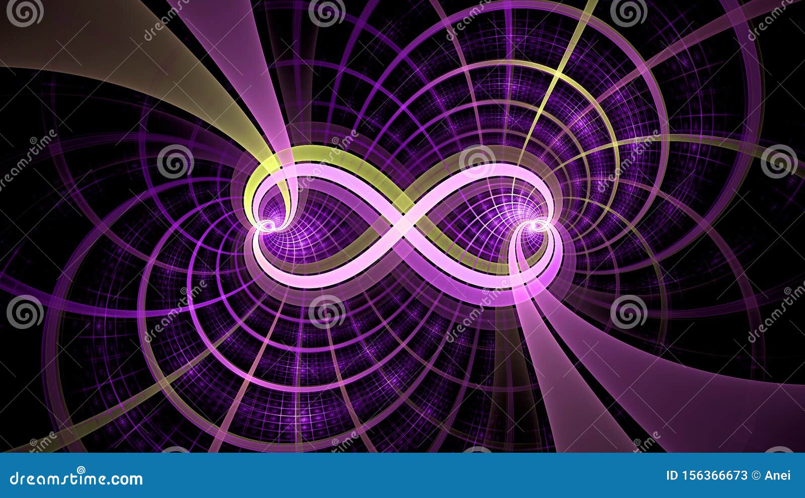 Abstract Fractal Background Made Out of Interconnected Rings and ...