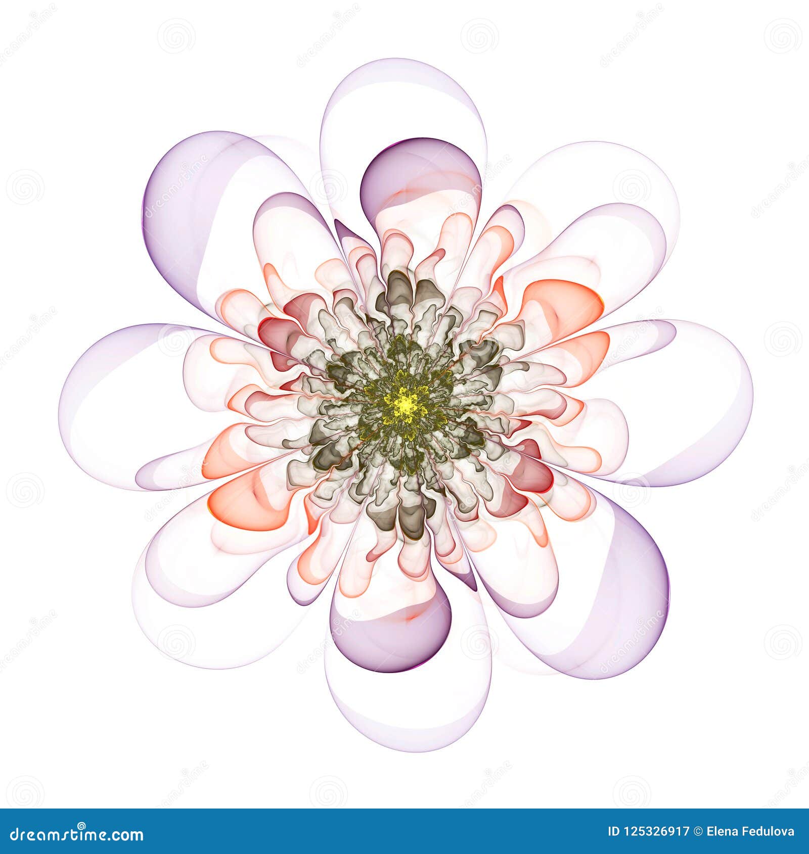 Abstract Fractal Beautiful Flower Computer-generated Image. Stock ...