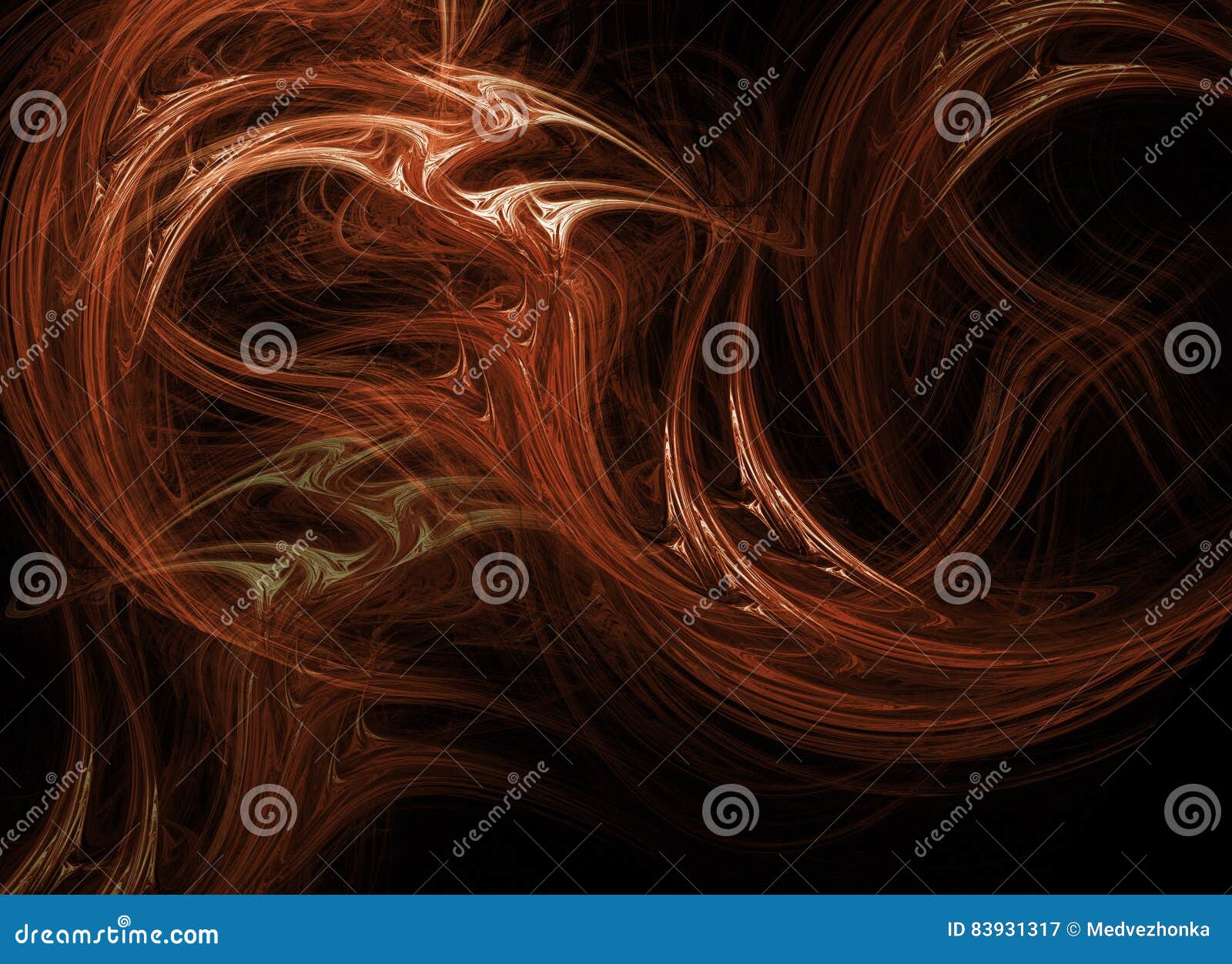 Abstract Fractal on a Black Background. Digital Collage. Stock ...