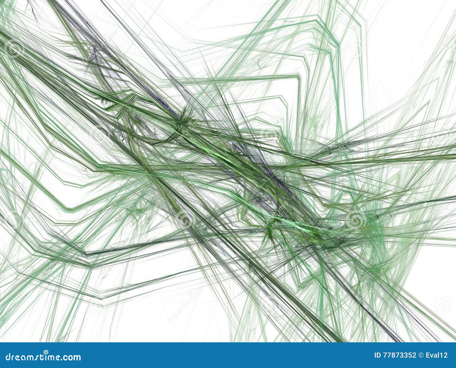Abstract Fractal in a Chaotic Bundle of Green Thread Stock Photo ...