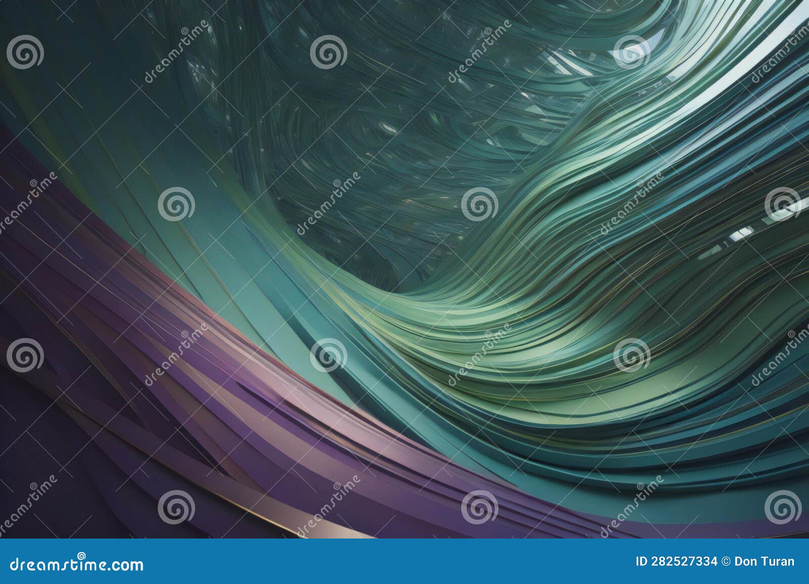 Abstract Fractal Composition with Wavy, Curves and Glossy Surfaces ...