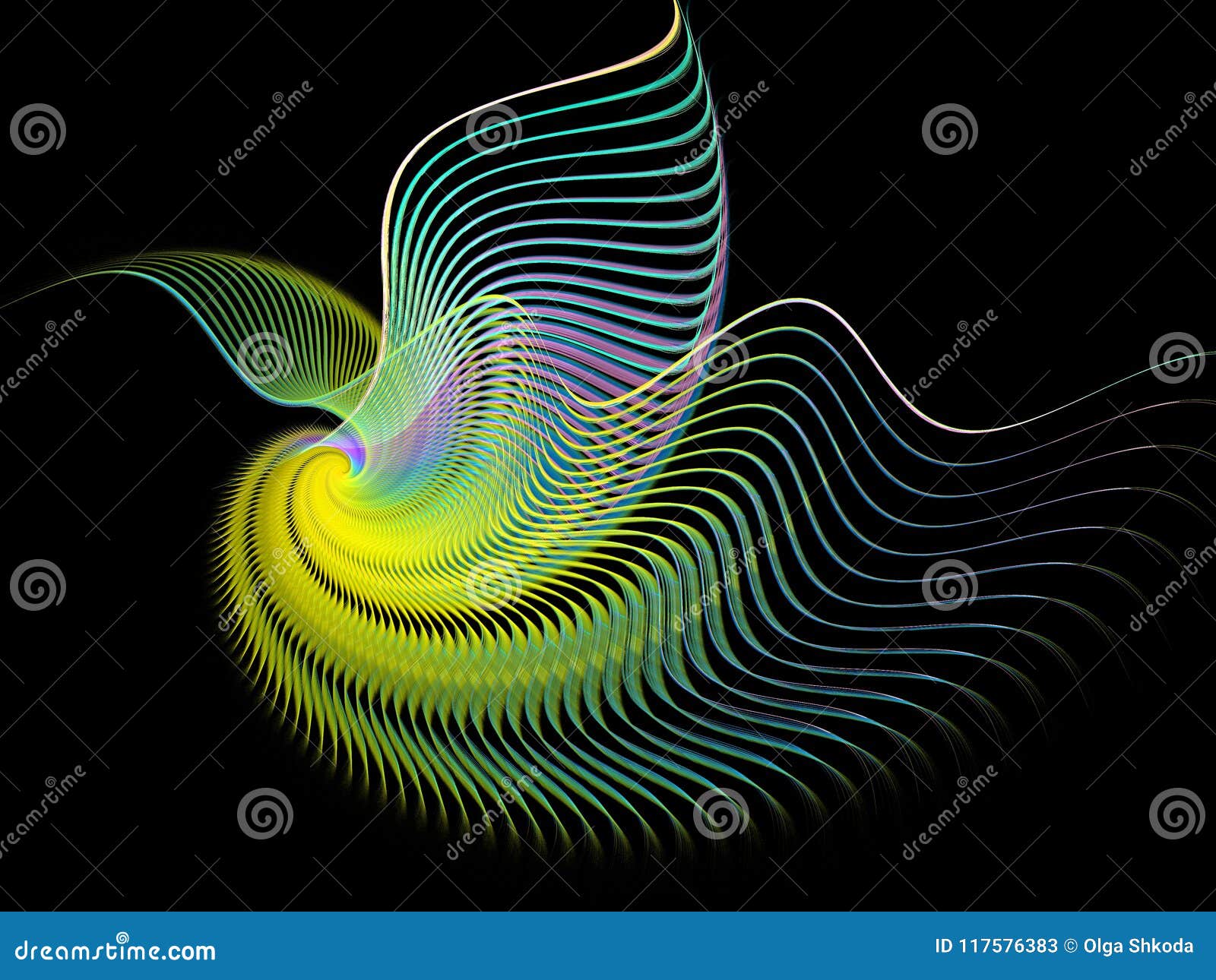 Abstract Fractal Wave Pattern Stock Illustration - Illustration of ...
