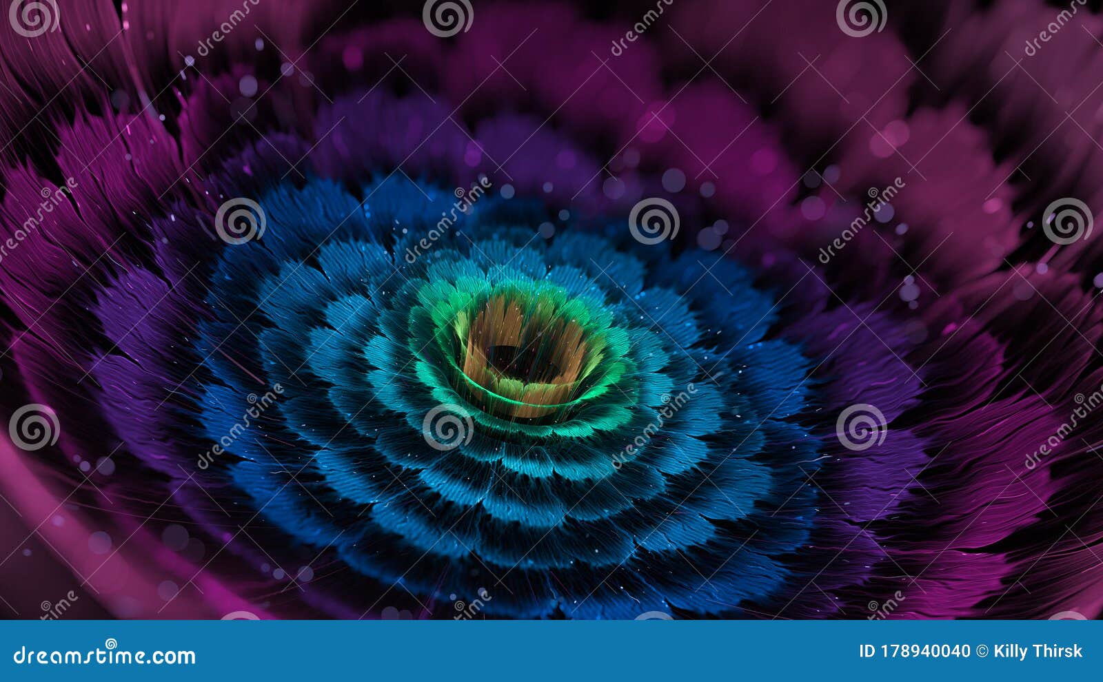 Abstract Fractal 3d Psychedelic Bloom Stock Illustration - Illustration ...