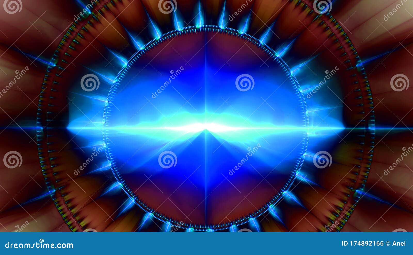 Abstract Fractal Exploding Star with Various Decorative Elements in ...