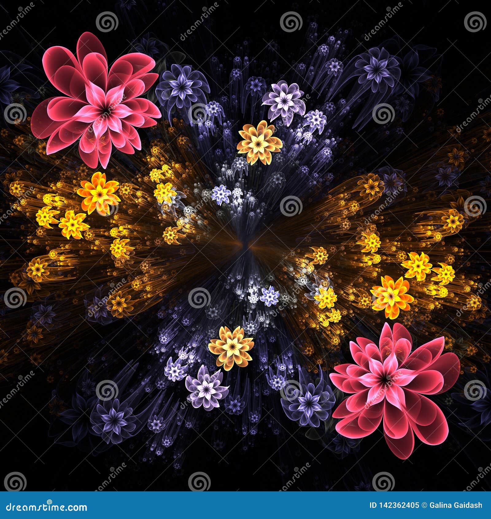 Abstract fractal flower. stock illustration. Illustration of background ...