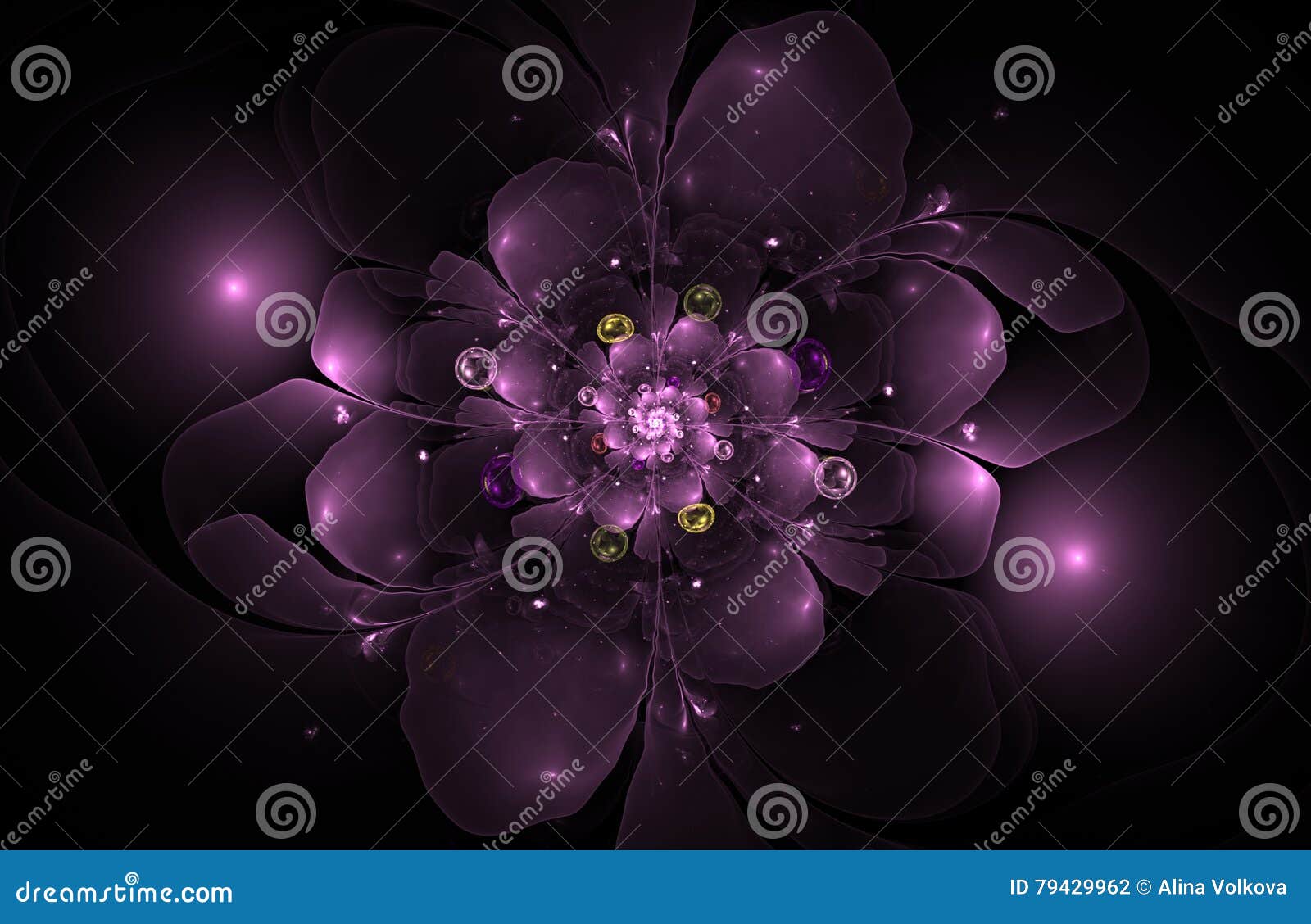 Abstract Fractal Flower Computer Generated Image Stock Illustration ...