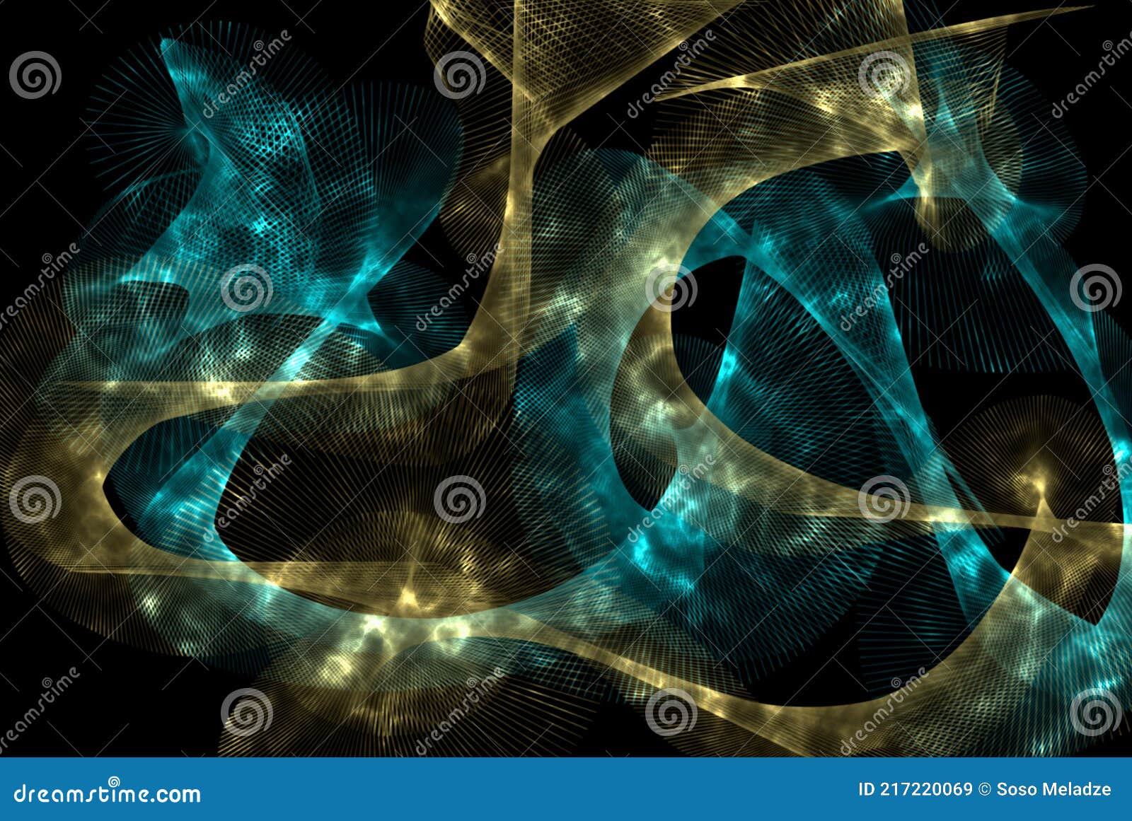 Abstract Fractal Lines Mesh Background. 3d Illustration Stock ...