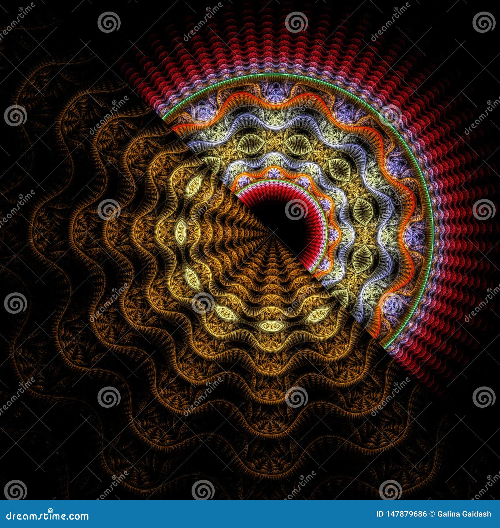 Abstract fractal mandala. stock illustration. Illustration of ...
