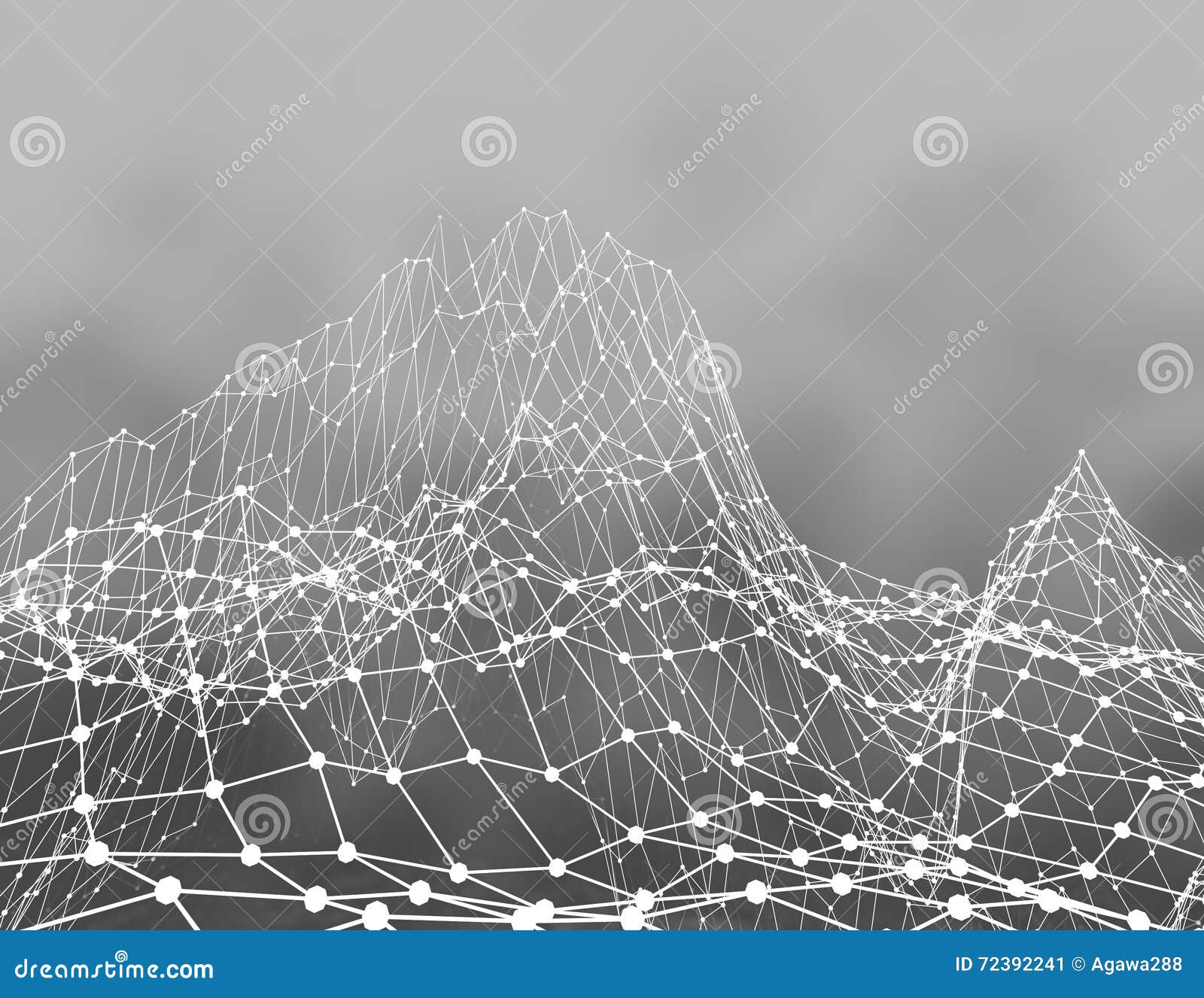 Abstract Fractal Mountain Grey Background. Stock Illustration ...