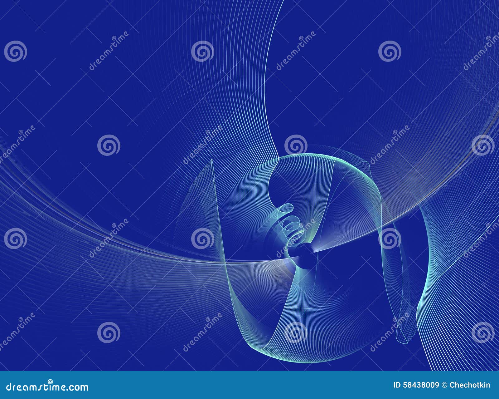 Abstract Fractal Pattern on Blue Background Stock Illustration ...