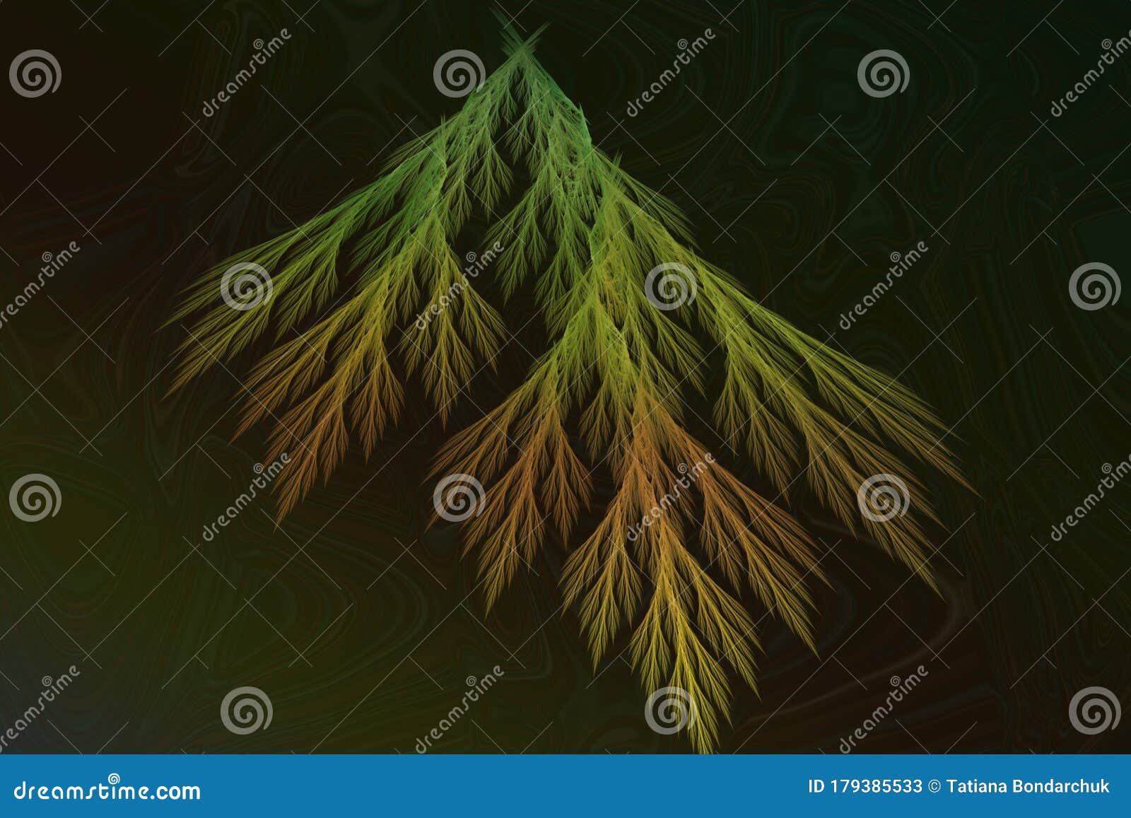 Abstract Fractal Pattern in the Form of a Branch on a Dark Background ...