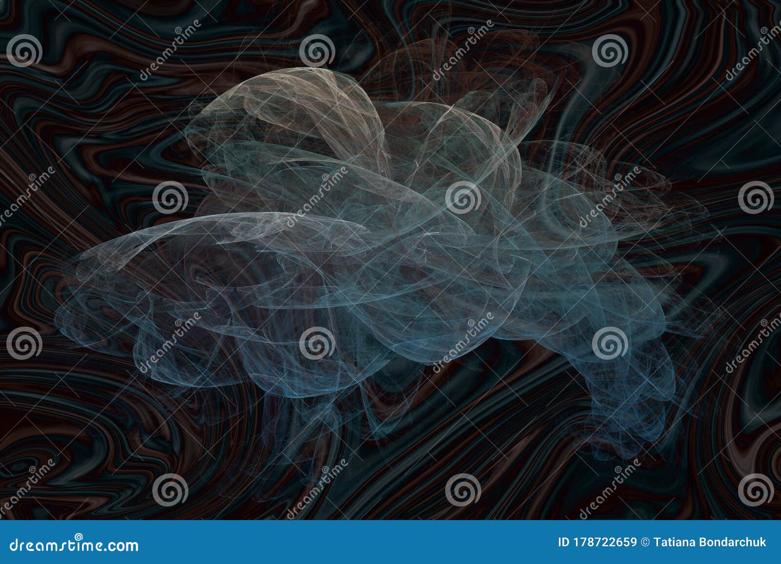 Abstract Fractal Pattern Galaxy, Smoke on a Dark Background and is ...