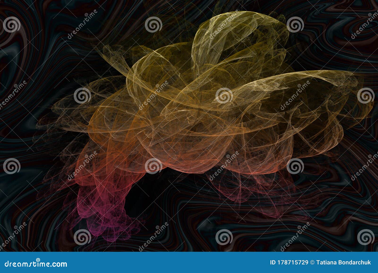 Abstract Fractal Pattern Galaxy, Smoke on a Dark Background and is ...