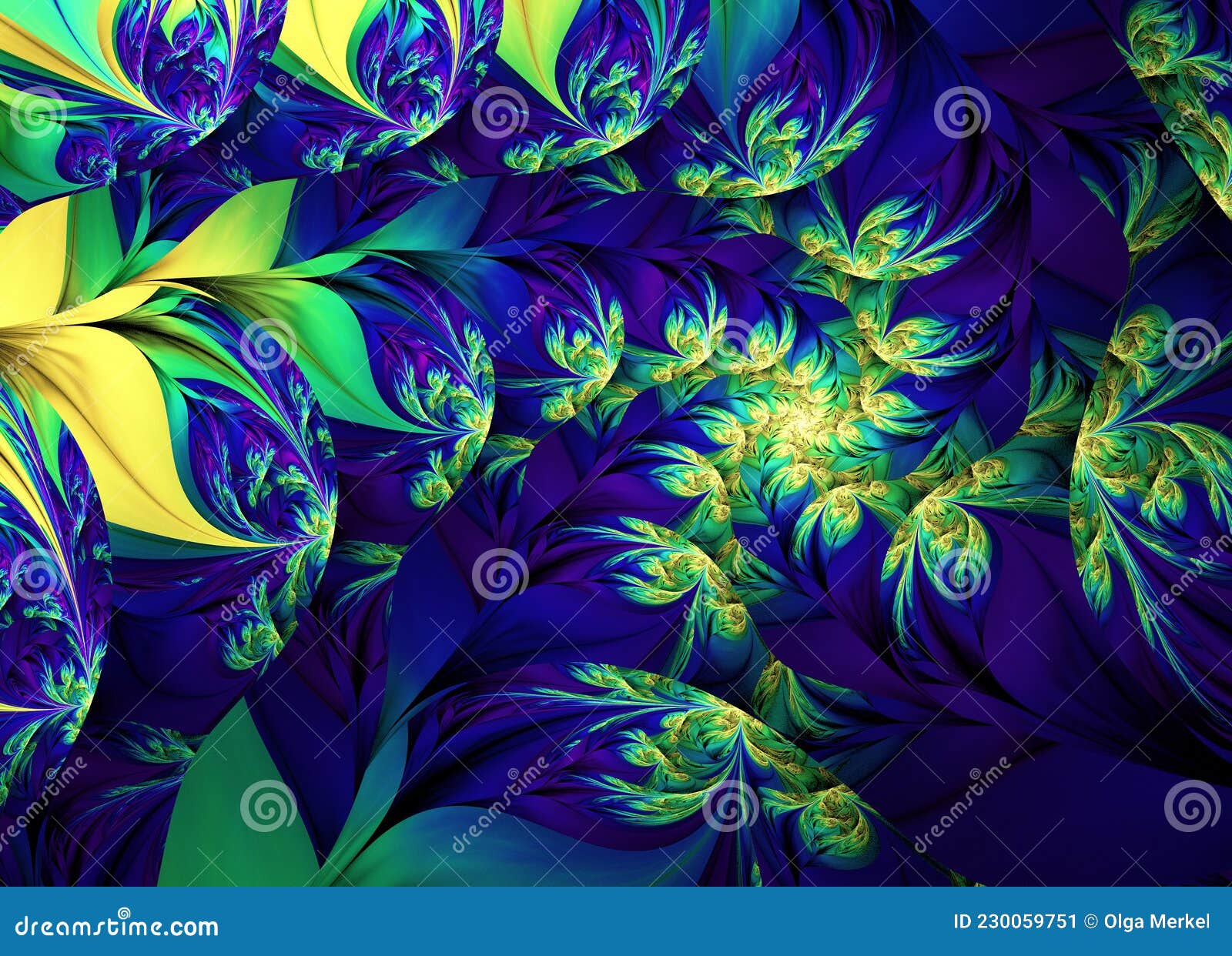 Abstract Fractal Patterns and Shapes.Mysterious Psychedelic Relaxation ...