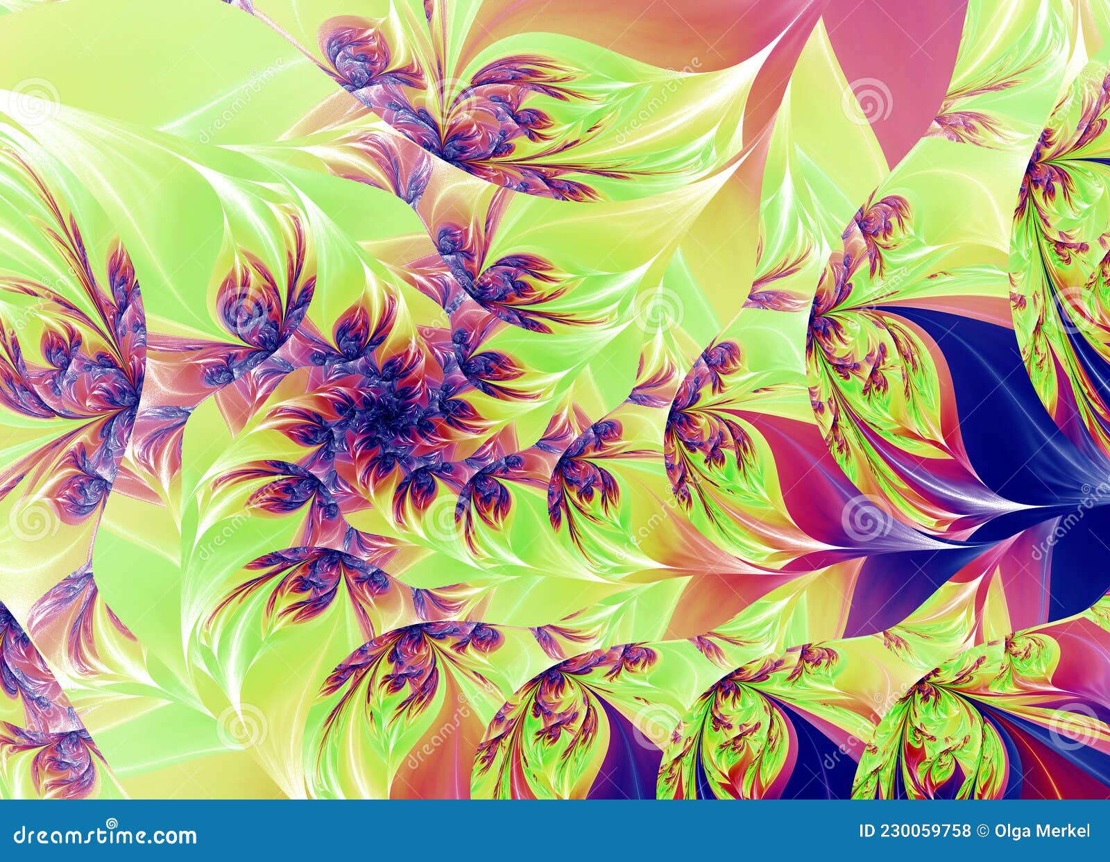 Abstract Fractal Patterns and Shapes.Mysterious Psychedelic Relaxation ...