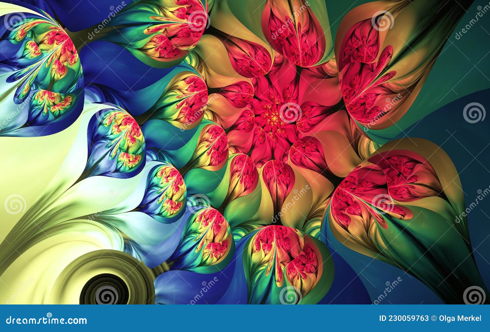 Abstract Fractal Patterns And Shapes.Mysterious Psychedelic Relaxation ...