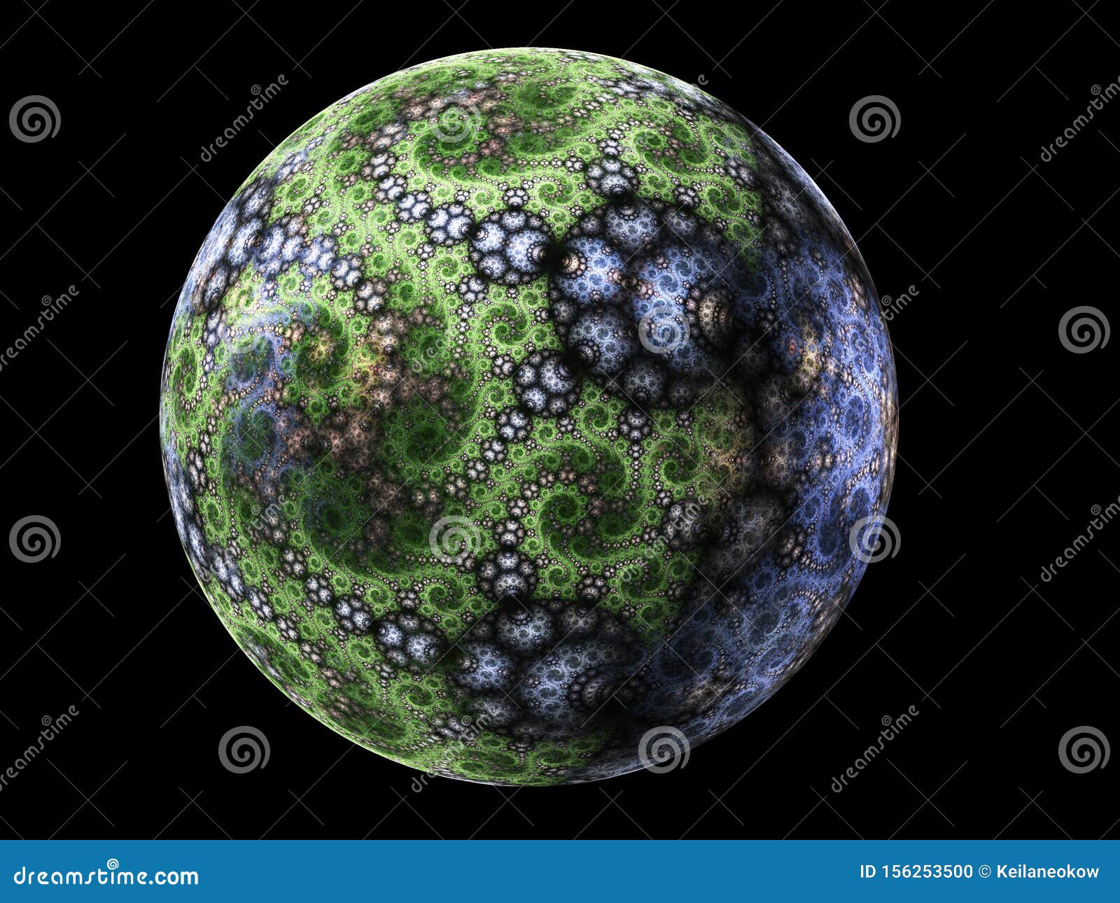 Abstract Fractal Planet Earth Stock Illustration - Illustration of ...