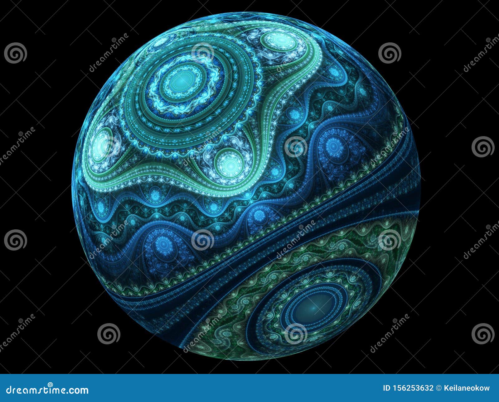 Abstract Fractal Planet Earth Stock Illustration - Illustration of card ...