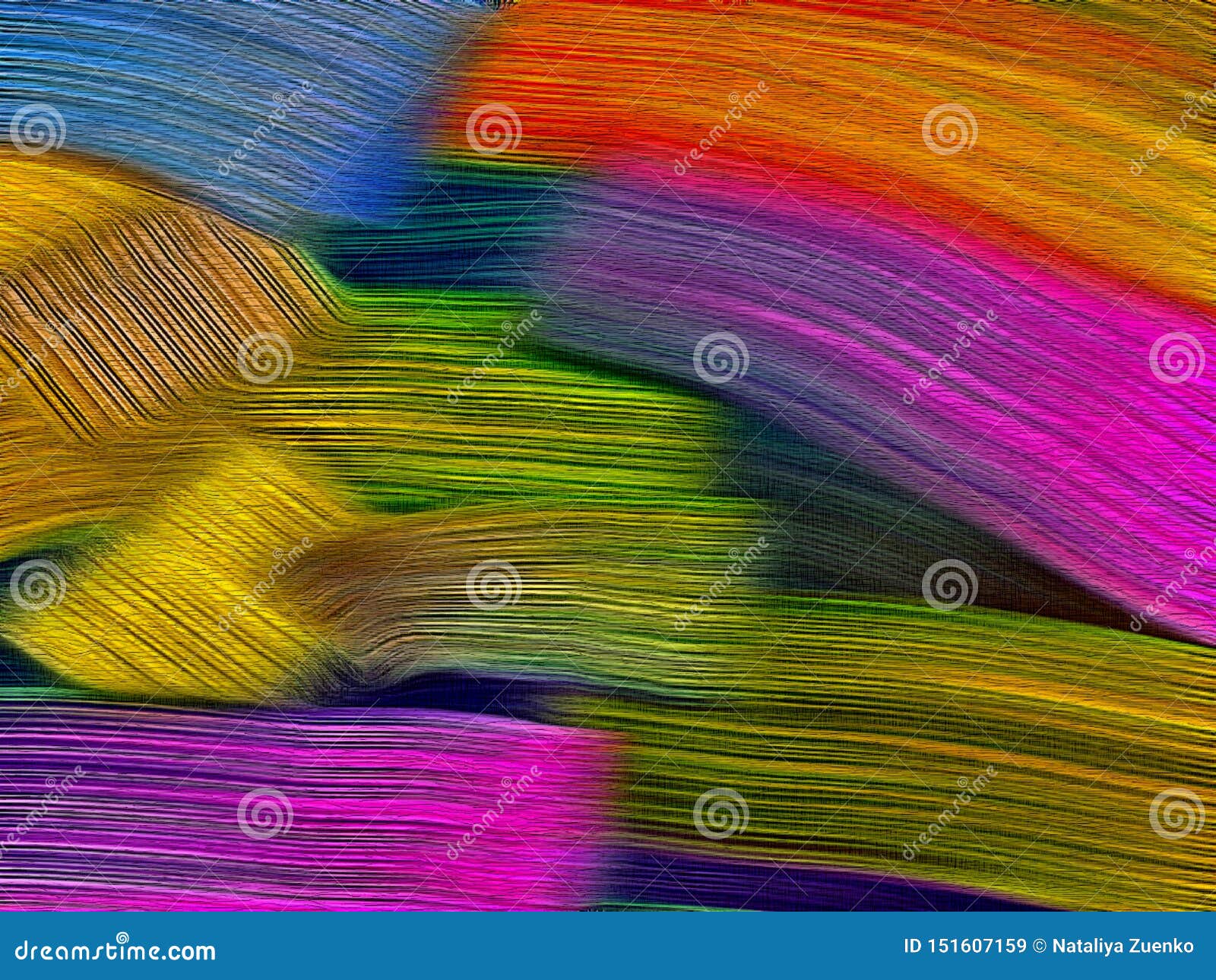 Abstract Fractal Psychedelic Shape Texture with Color Pencil ...