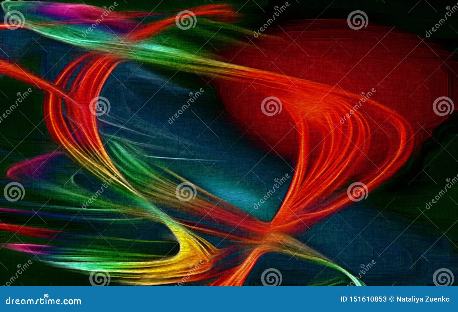 Abstract Fractal Psychedelic Shape Texture with Color Pencil ...