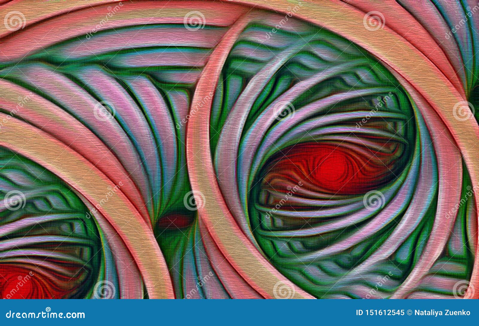 Abstract Fractal Psychedelic Shape Texture with Color Pencil ...